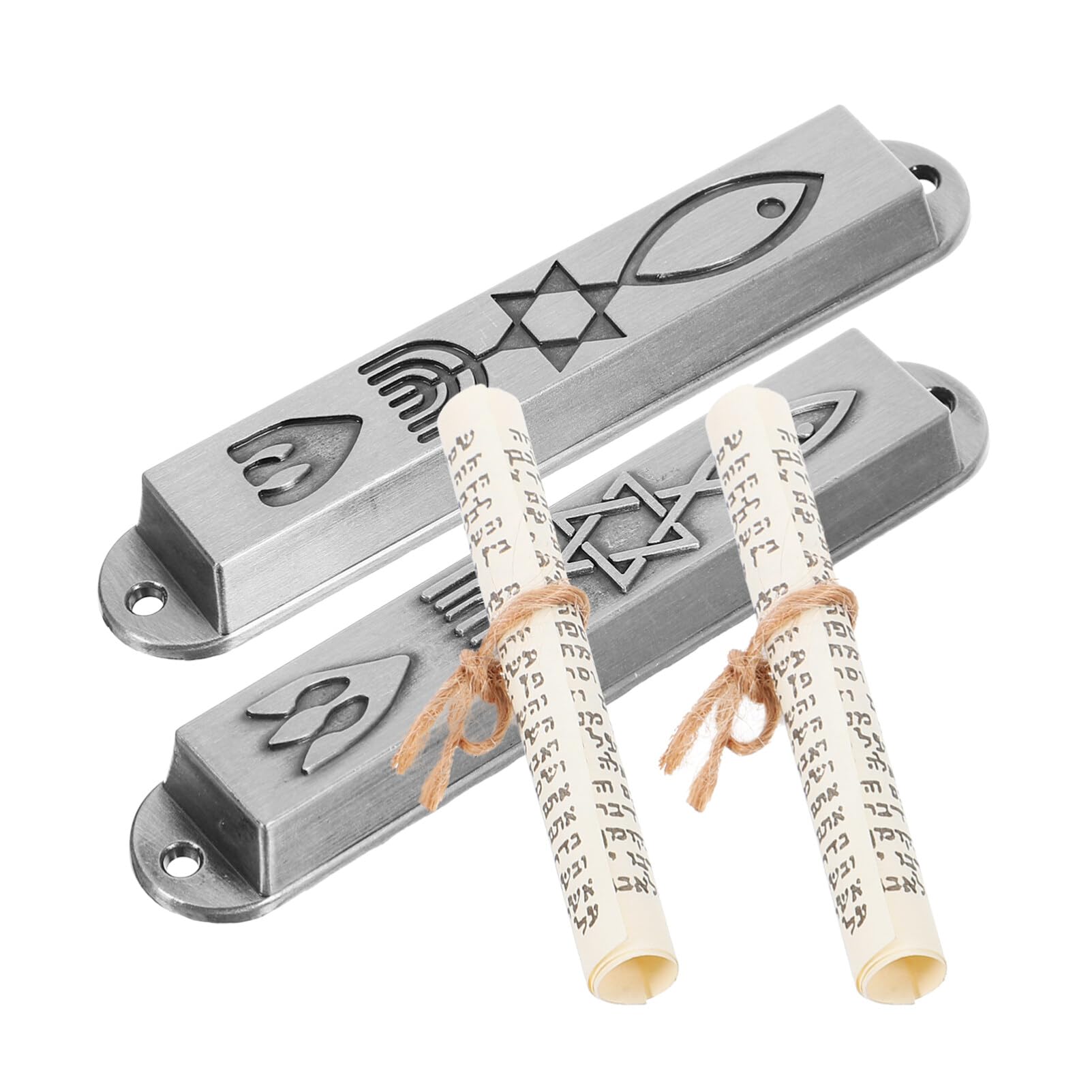 Amazon.com: Ciieeo 2 Pcs Pewter Messianic Mezuzah Case with Scroll ...