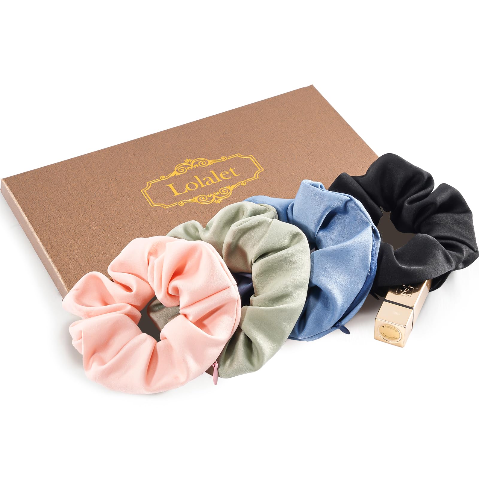 Amazon.com : Lolalet Stash Scrunchies, 4 PCS Hair Scrunchies With ...