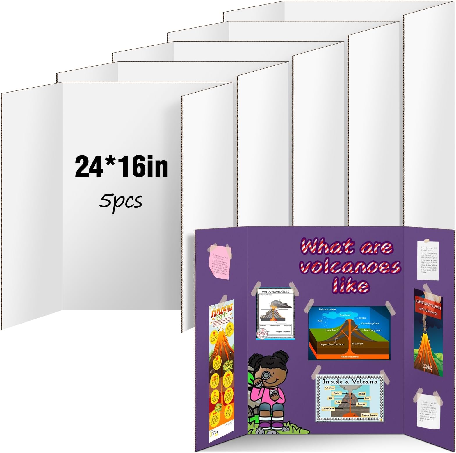 Amazon.com : 10 Pack Trifold Poster Board 48" X 36", IKAYAS Double ...