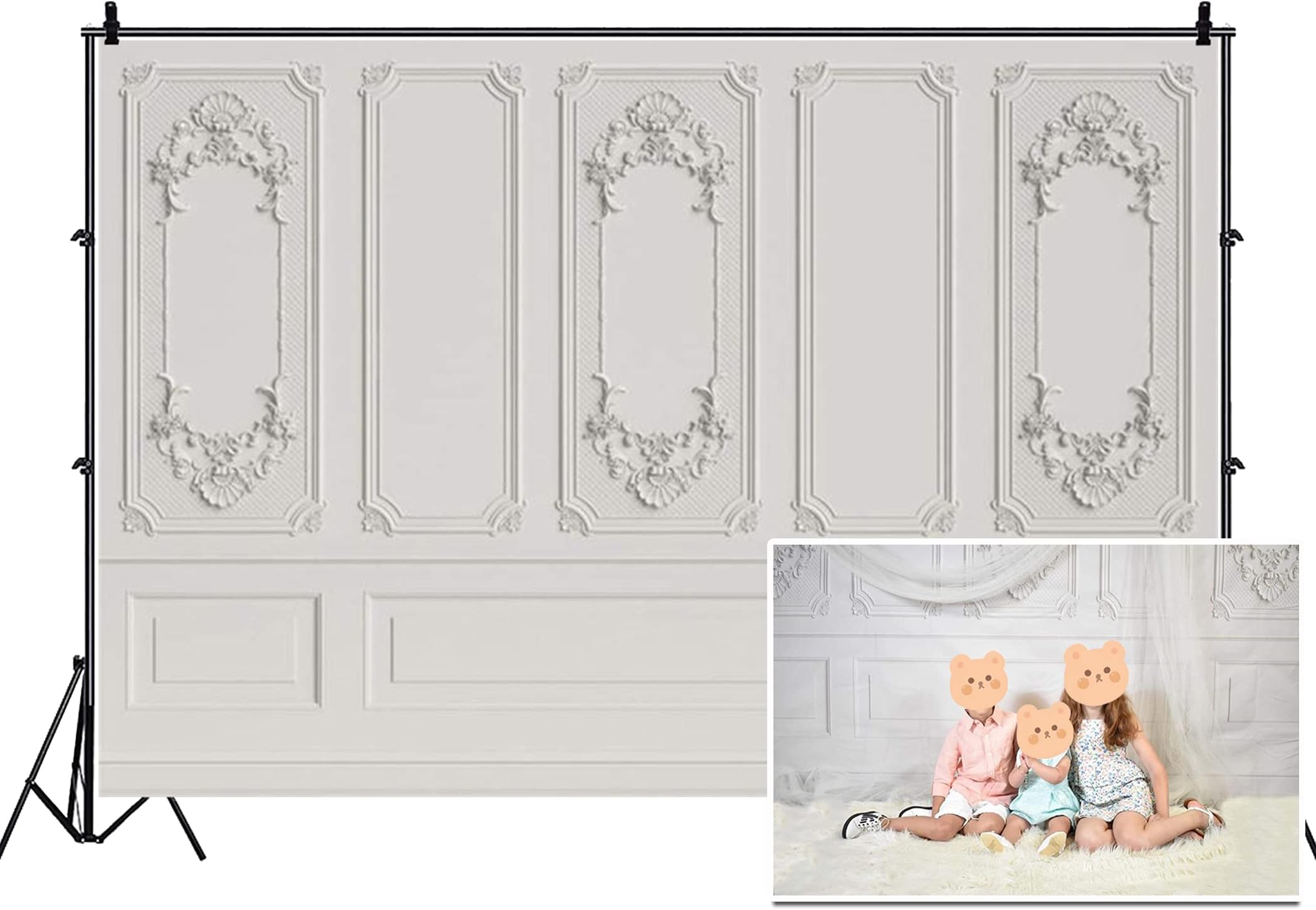 Amazon.com : CRTPOD 7x5ft Light Pink Vintage Room Inside Backdrop for ...