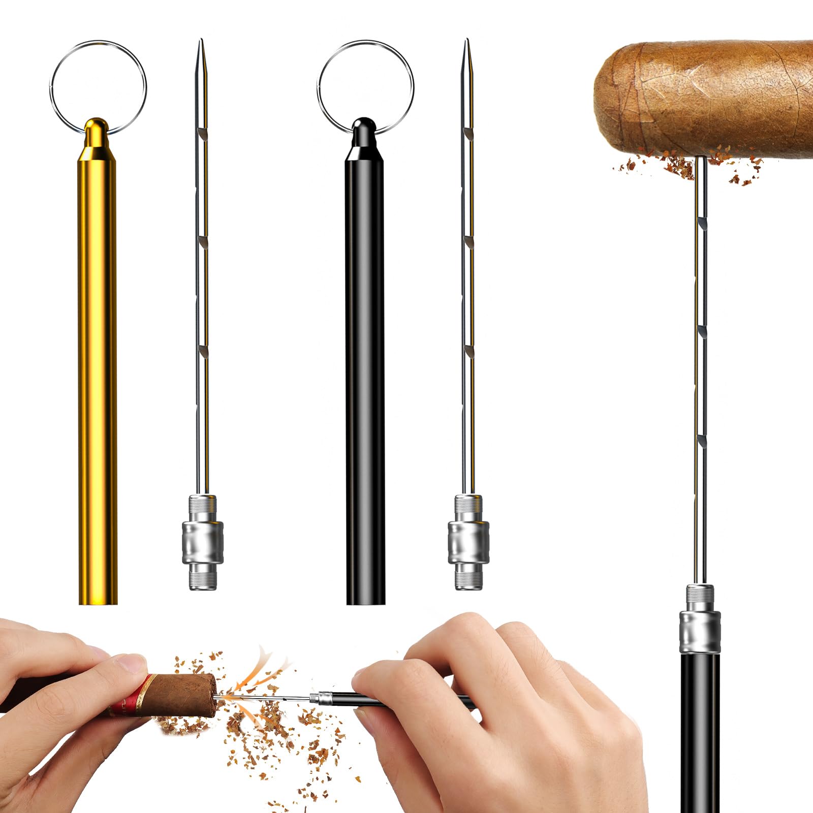Amazon.com: 2-Pack Cigar Draw Enhancer Tool, Stainless Steel Cigar ...