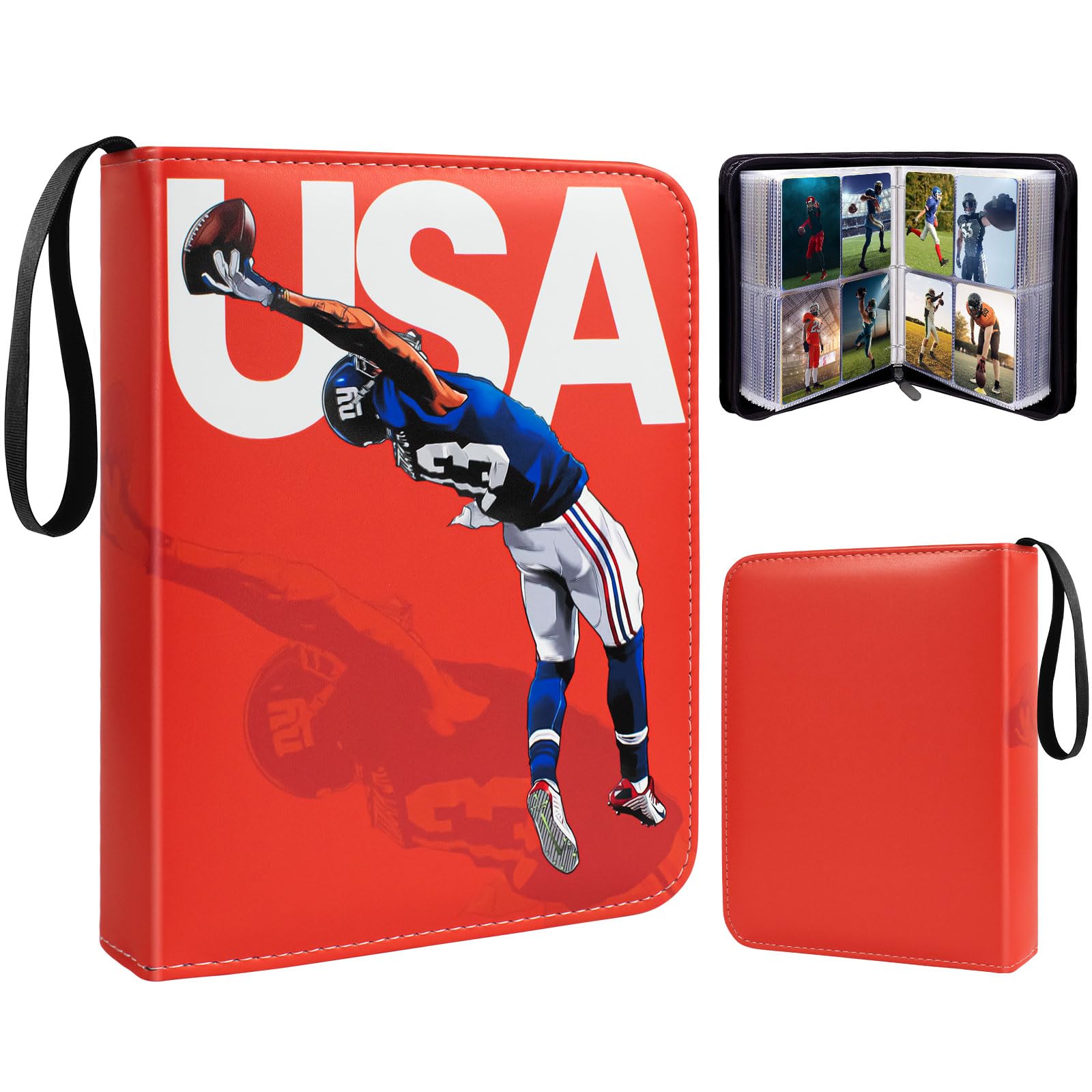Amazon.com: Trading Card Album for Football 400 Card Capacity Binder ...