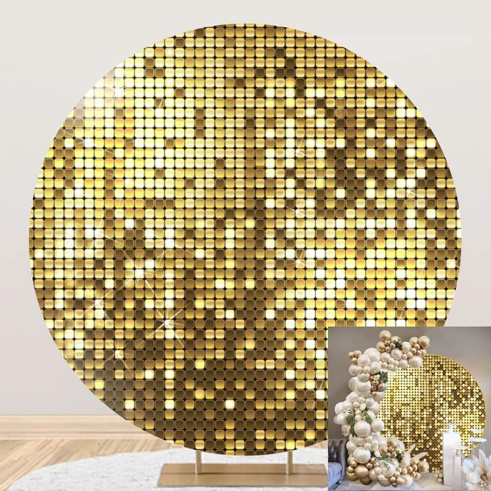 Amazon.com : OERJU Gold Round Backdrop Cover Luxurious Not Glitter ...