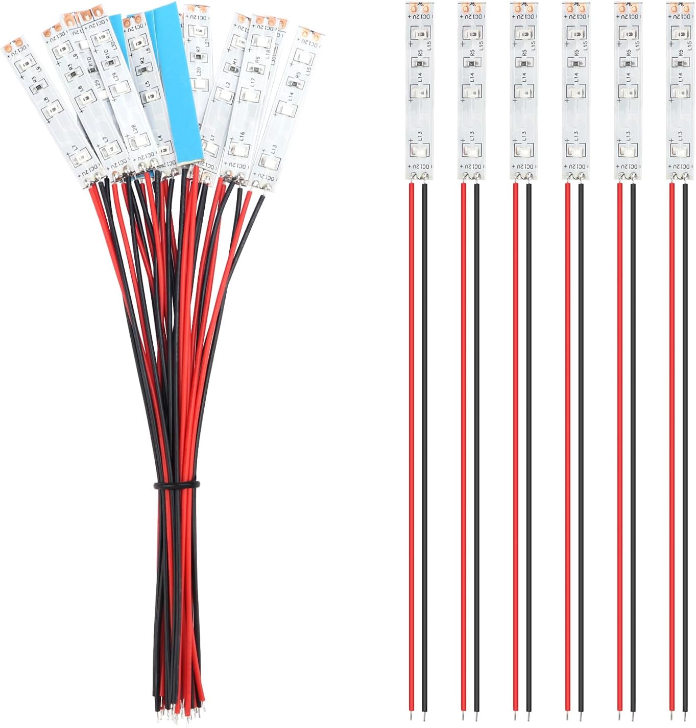 YIXISI 15 PCS 50mm Prewired Strip LED, 12V - 18V LED Strip Light, 2335 ...