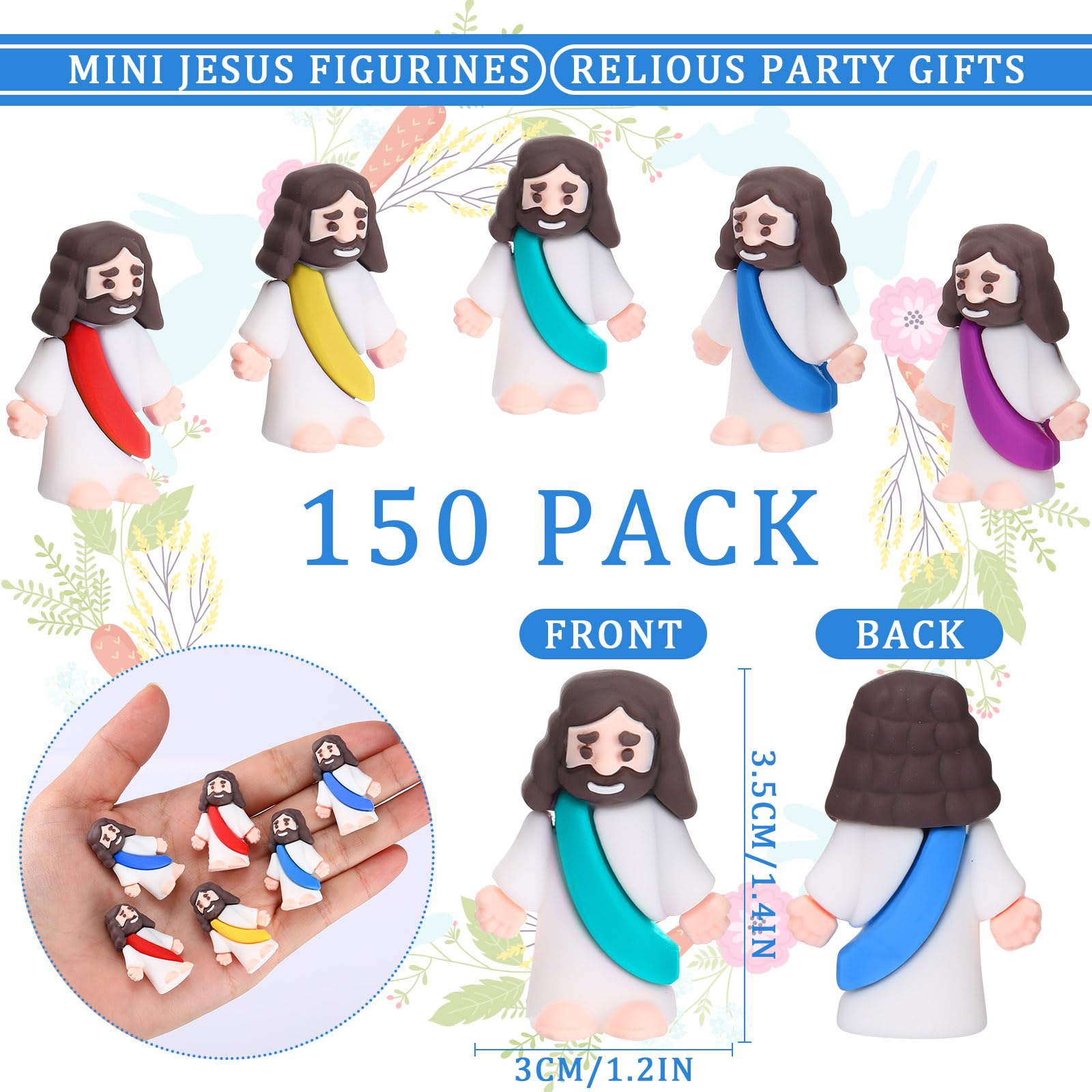 Snapklik.com : Barydat 150 Pack Mini Jesus Figurines Bulk Little Jesus ...