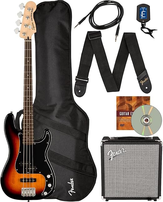 Amazon.com: Fender Squier Affinity Precision Bass PJ - 3-Color Sunburst ...