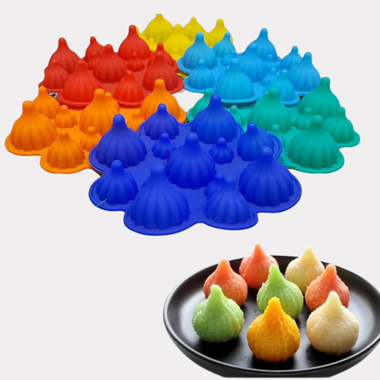 MoldBerry Silicone 13 Cavities Modak Shape Chocolates Mold | Modak ...