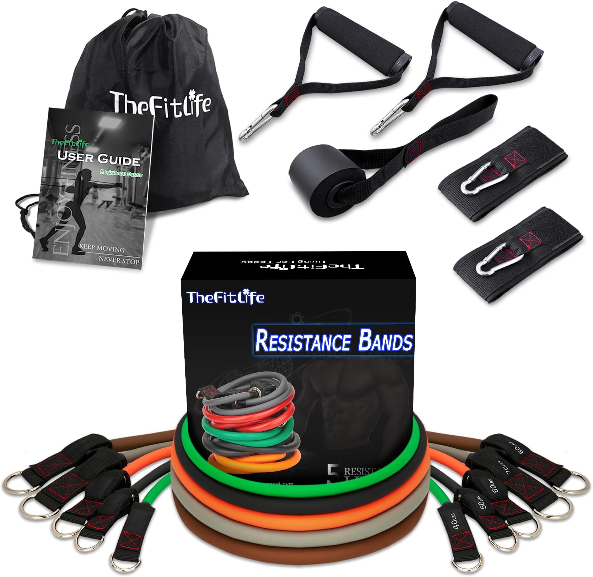 PROIRON Resistance Bands Set 14 Pieces Anti-Snap Resistance Band ...