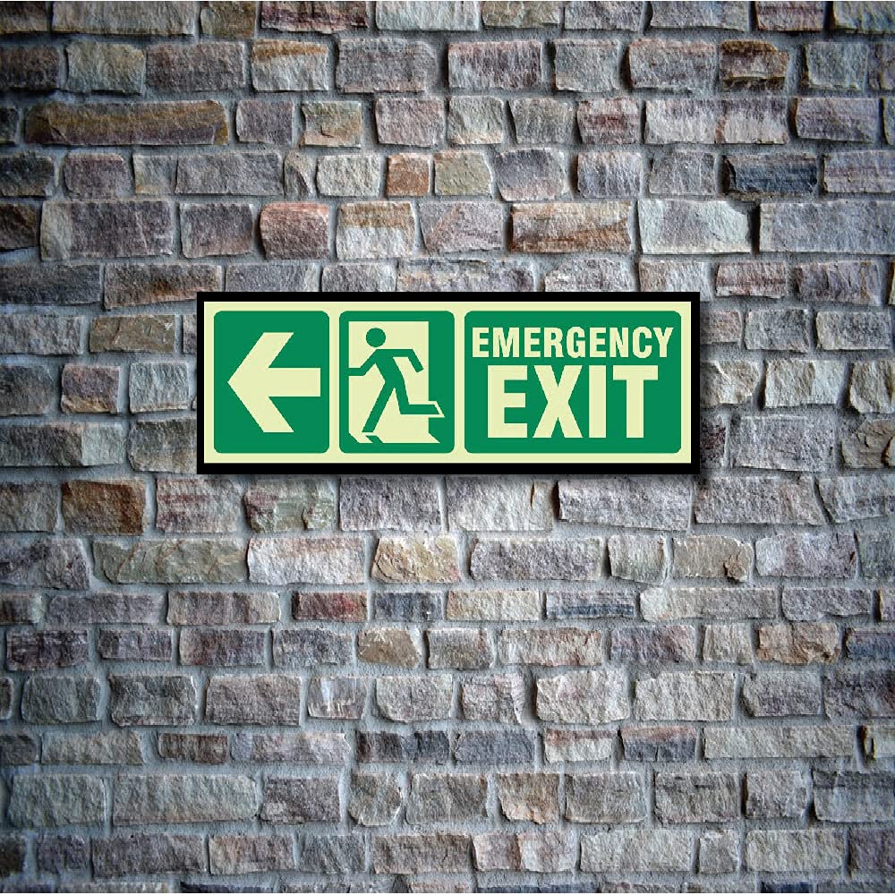 Buy SIGNOOGLE Emergency Exit Acrylic Laminated Glass Type Sign Board ...