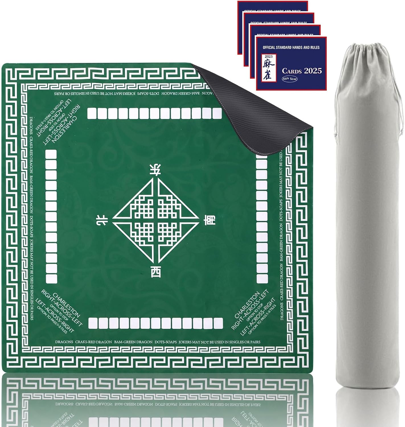 Amazon.com: Mahjong Mat, 31.5" x 31.5" Mahjong Mat for Table, Non-Slip & Noise Reducing Gaming ...