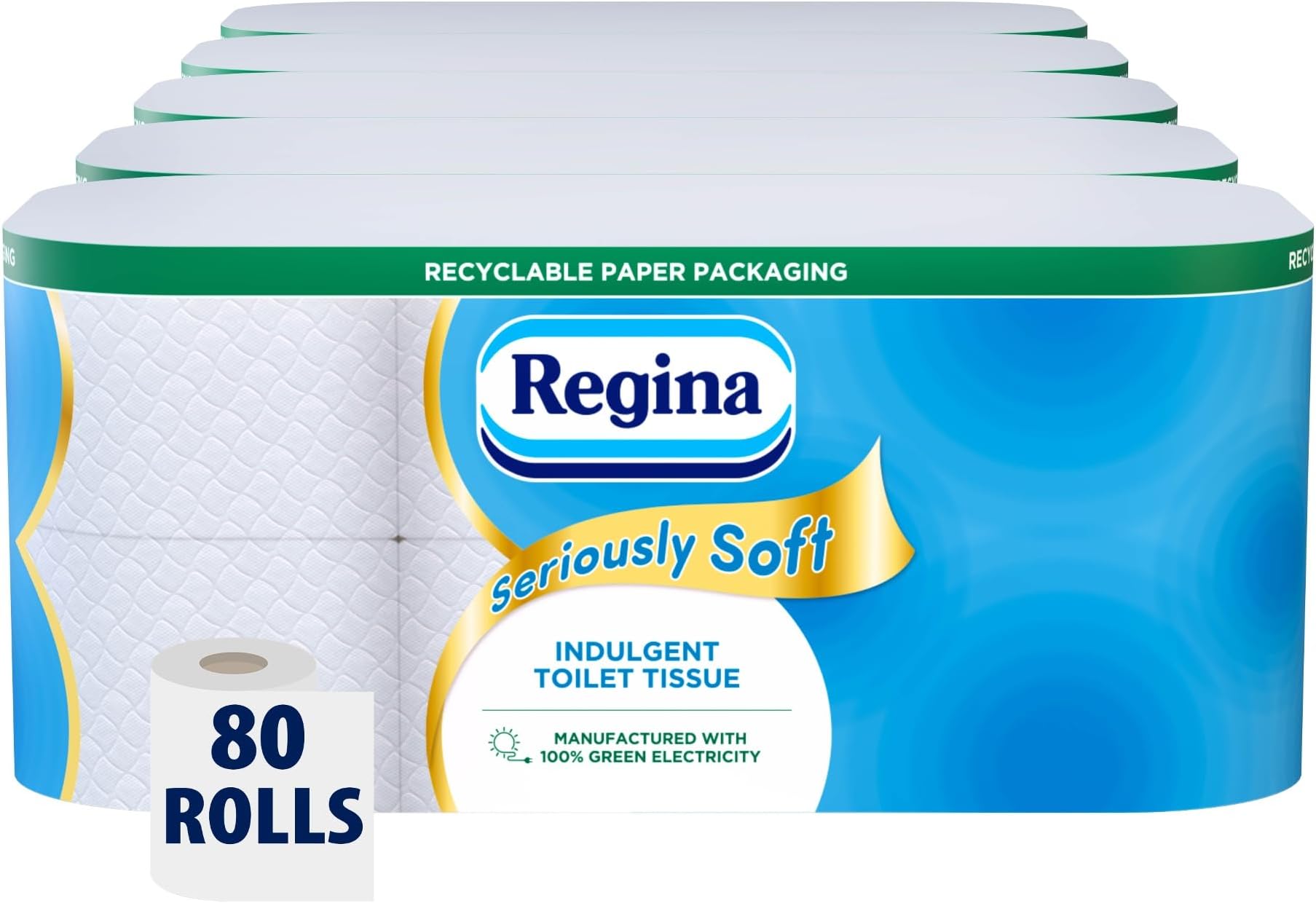 Regina Seriously Soft Toilet Paper - 80 Rolls, 160 3-ply Quilted Sheets ...