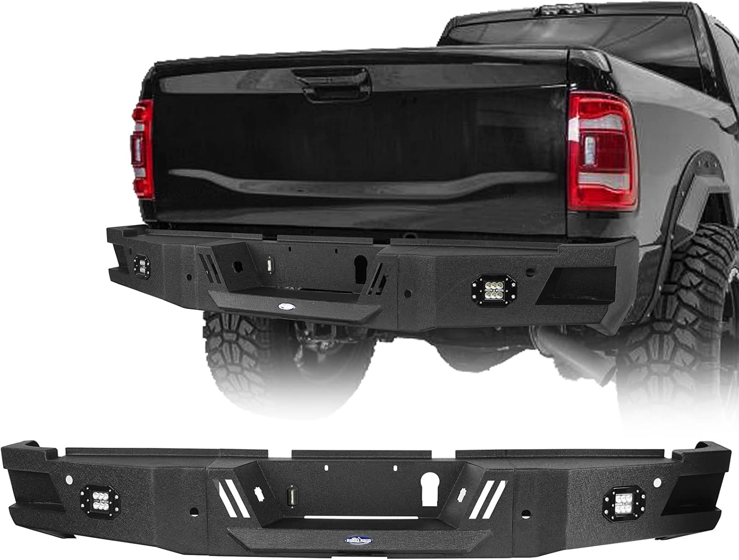 Amazon.com: Hooke Road Ram Rear Bumper for 2019 2020 2021 2022 2023 ...
