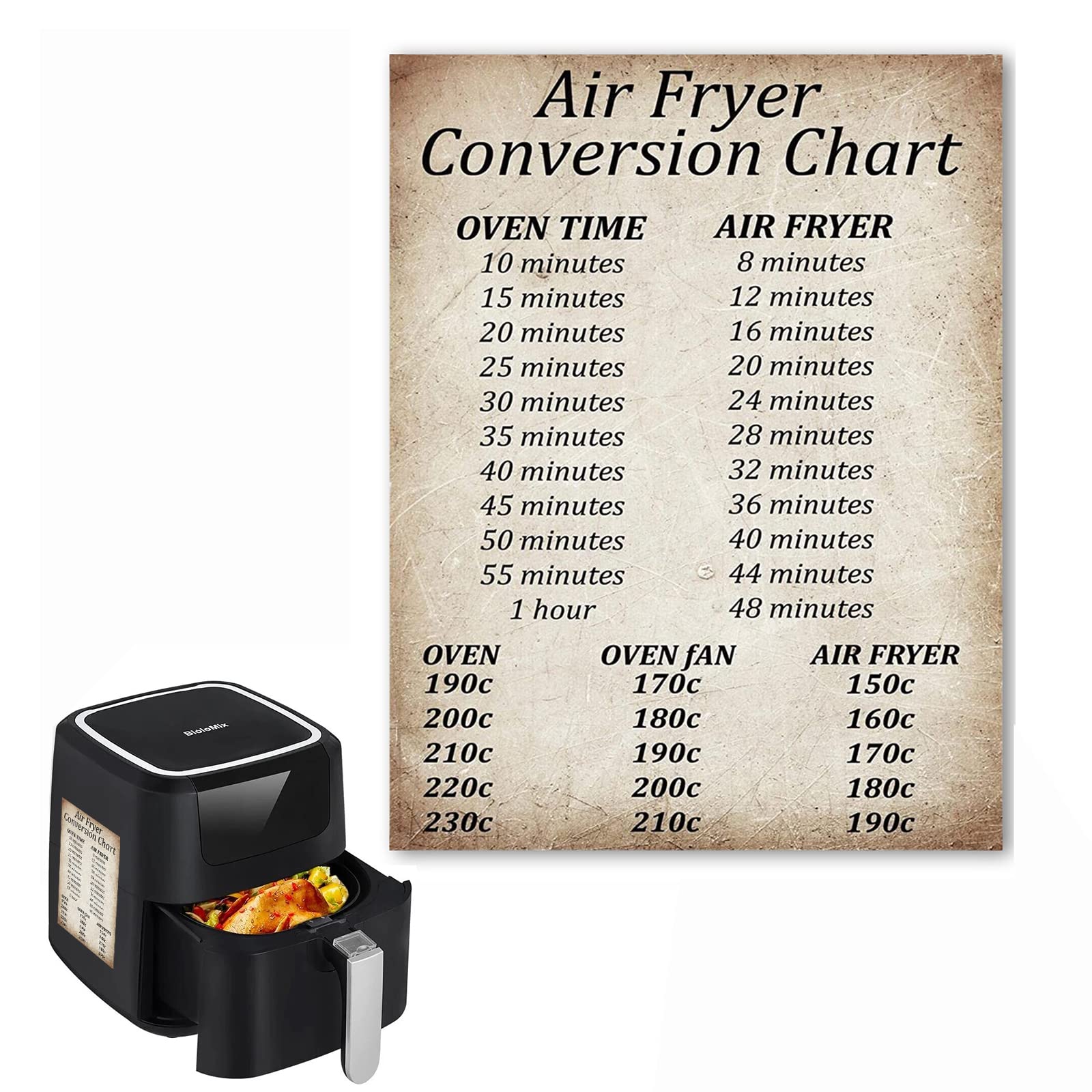 Air Fryer Conversion Chart Air Fryer Accessories Air Fryer Chart ...