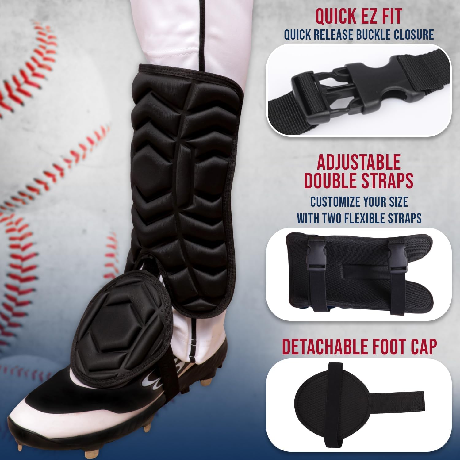 Baseball Shin Guard Batter's Leg Guards, Baseball/Softball Leg Guard ...