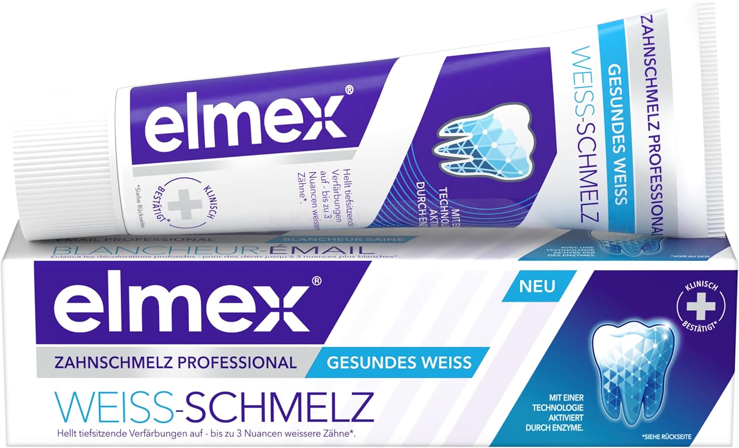elmex Zahnschmelz Professional Weiss-Schmelz Zahnpasta 75ml : Amazon.de ...