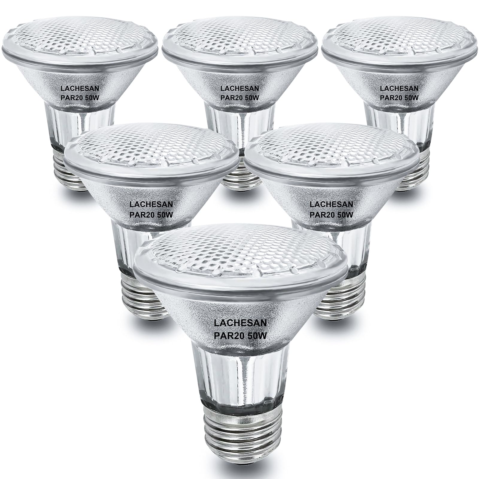 Lachesan PAR20 Halogen Light Bulbs, 6PCS PAR20 50W 120V Flood Light ...