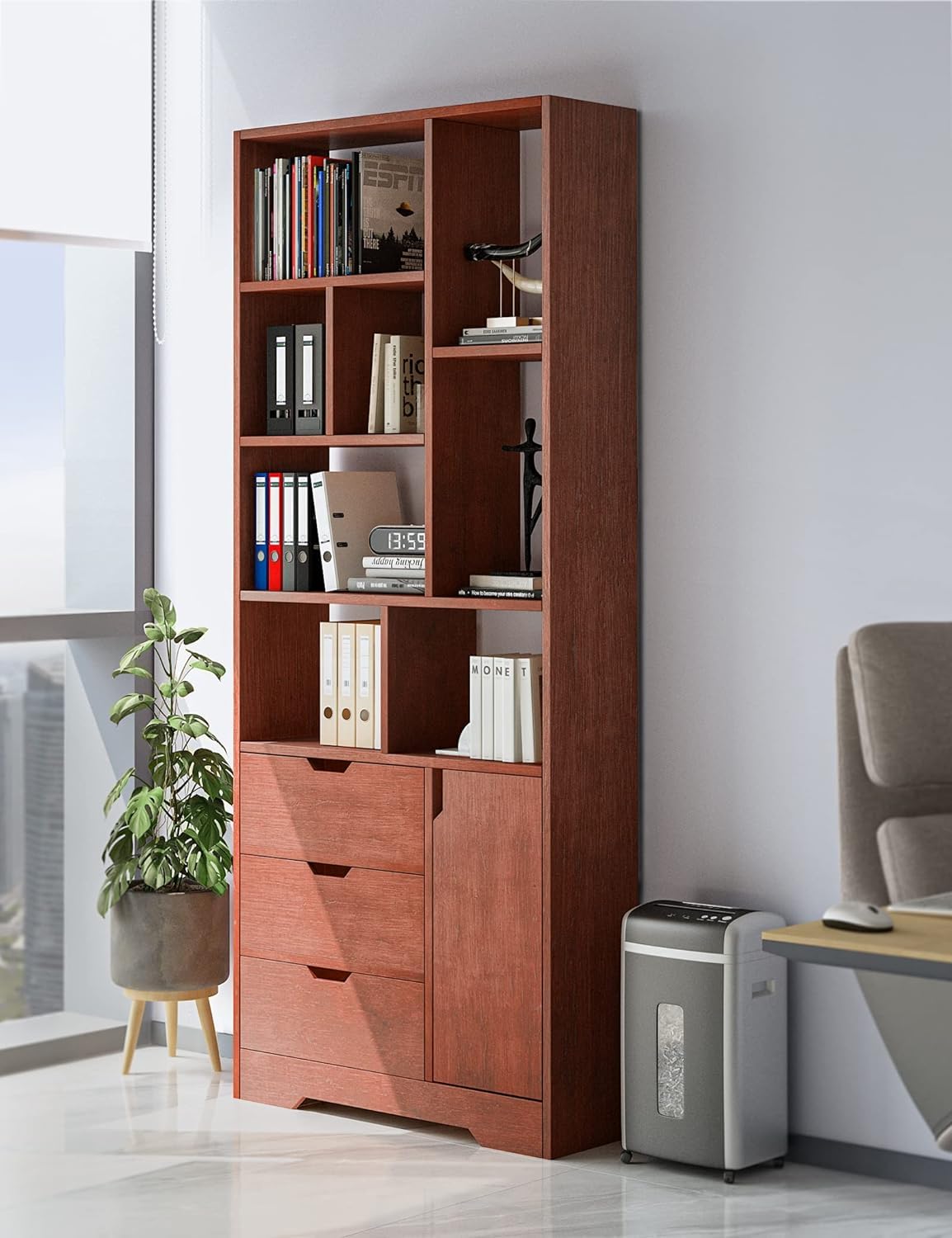 OrderWood Sheesham Wood Free Standing Book Shelf | Multipurpose ...