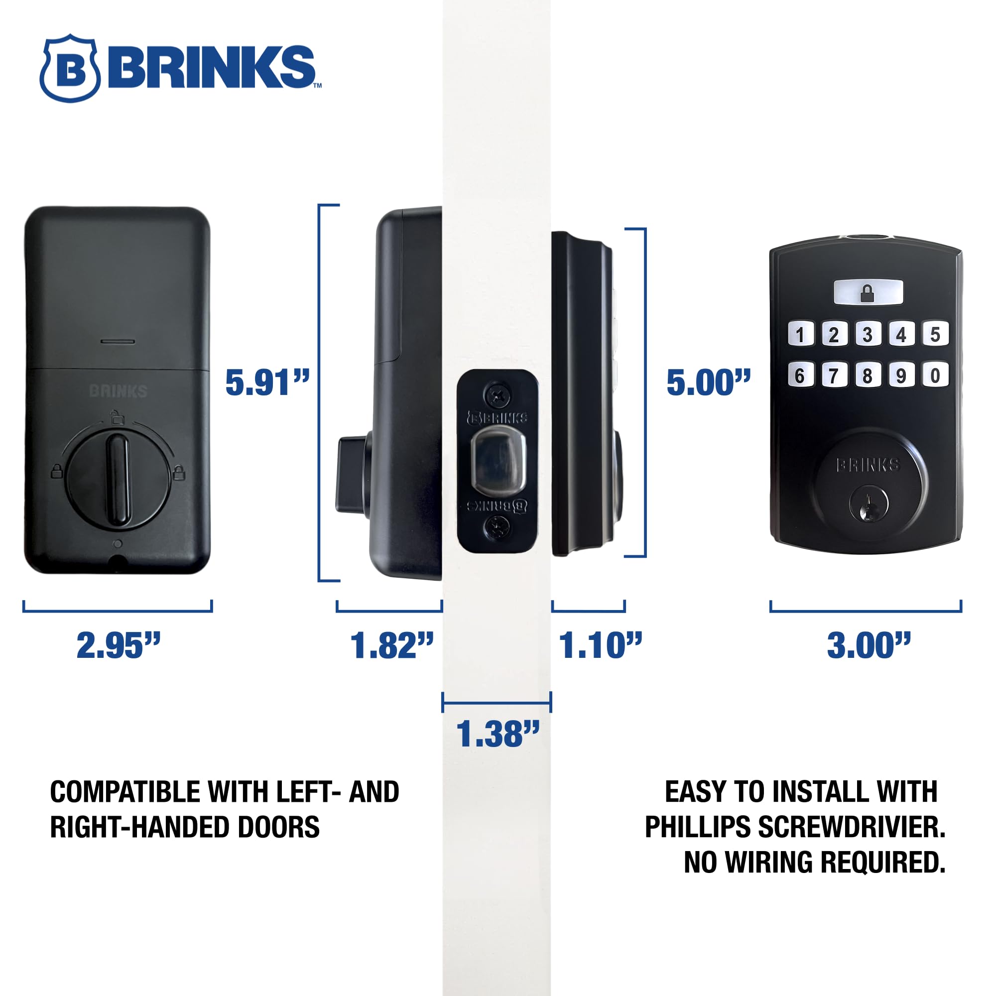 Snapklik.com : Brinks Fingerprint & Keypad Electronic Door Lock