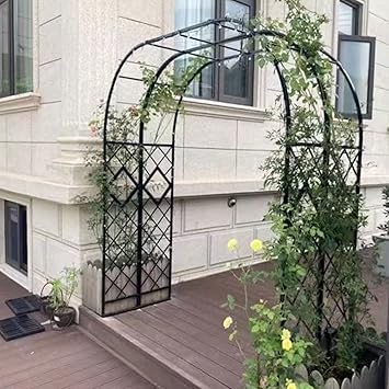 Garden Arbor Arch Metal Iron Trellis Heavy Duty Pergola Archway extra ...