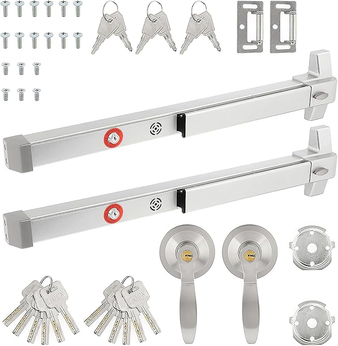 IRONWALLS 2 Packs Commercial Door Push Bar Panic Exit Device with Alarm ...