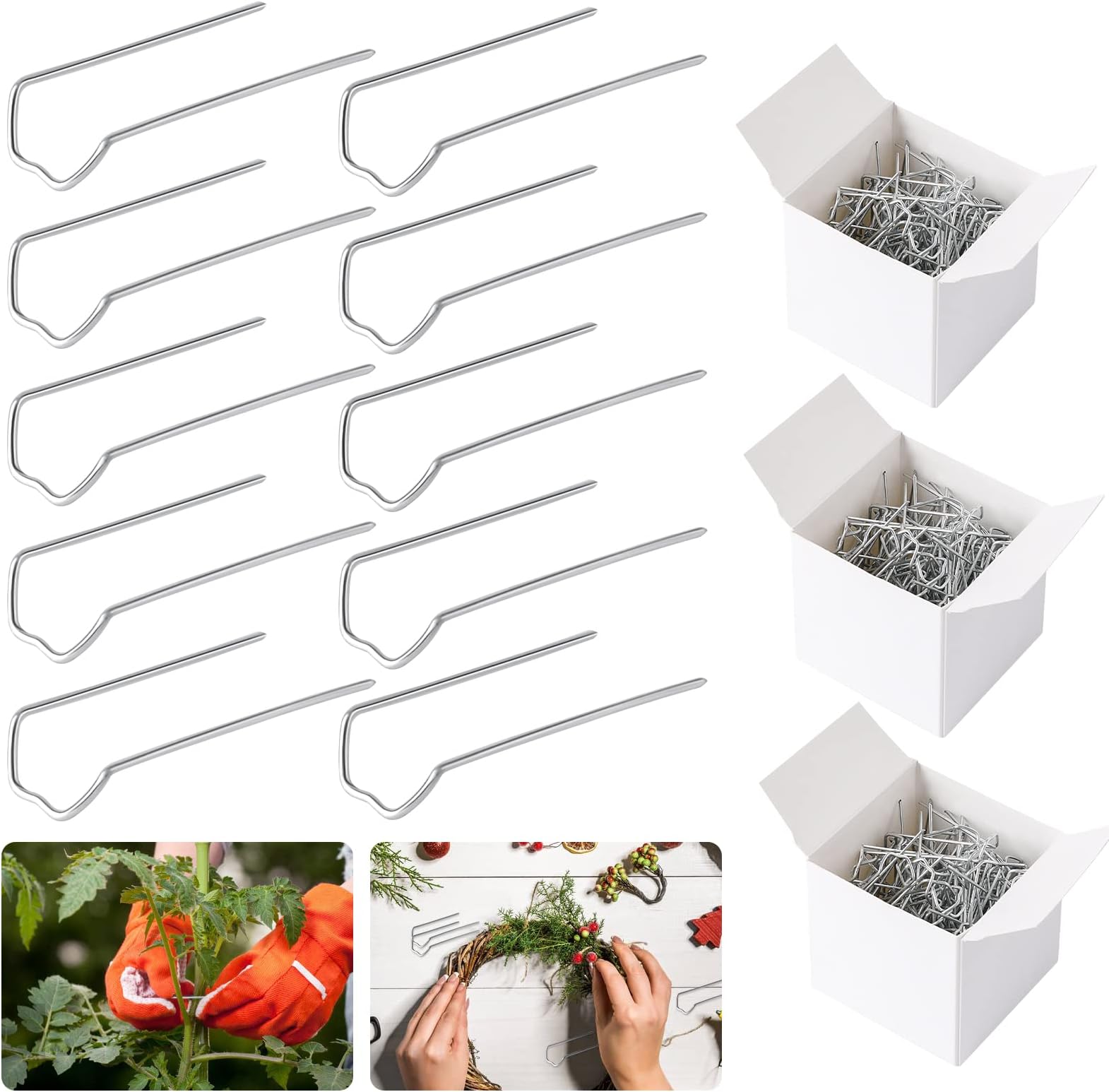 Amazon.com: Craft Decor FL035 Greening Fern Pins, 1.25in Floral U-Pins ...