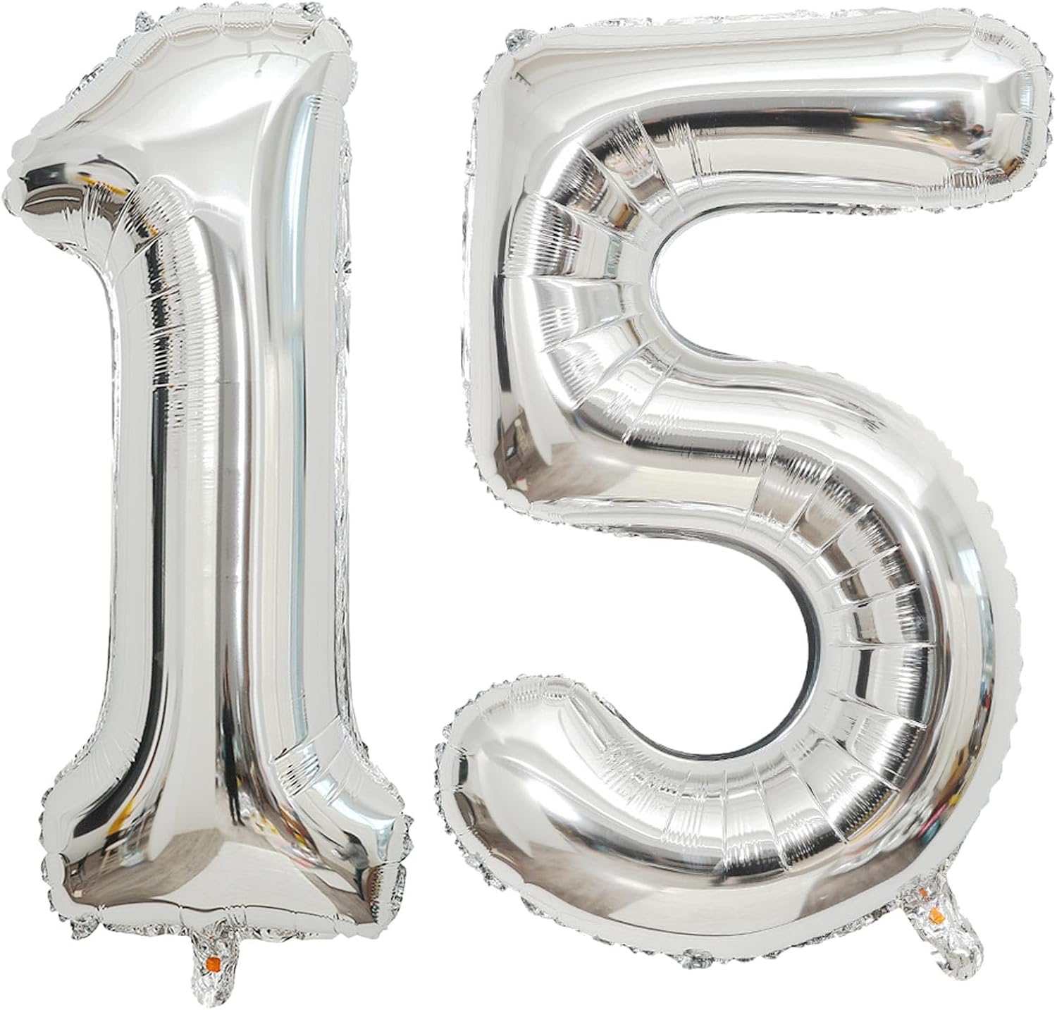 Amazon.com: Large Silver 15 Number Balloons, 40 Inch Jumbo Number 15 ...