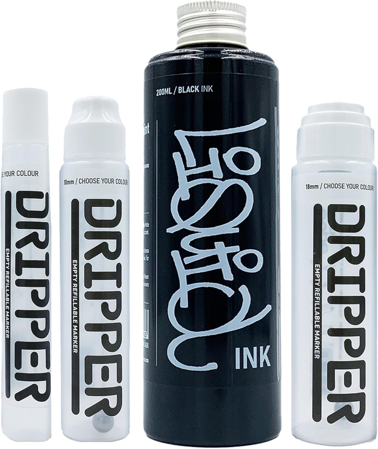 Amazon.com : Liquid Ink & Dripper Bundle Dope, Multi Colour Refill & Multi Size Empty Mop Marker ...