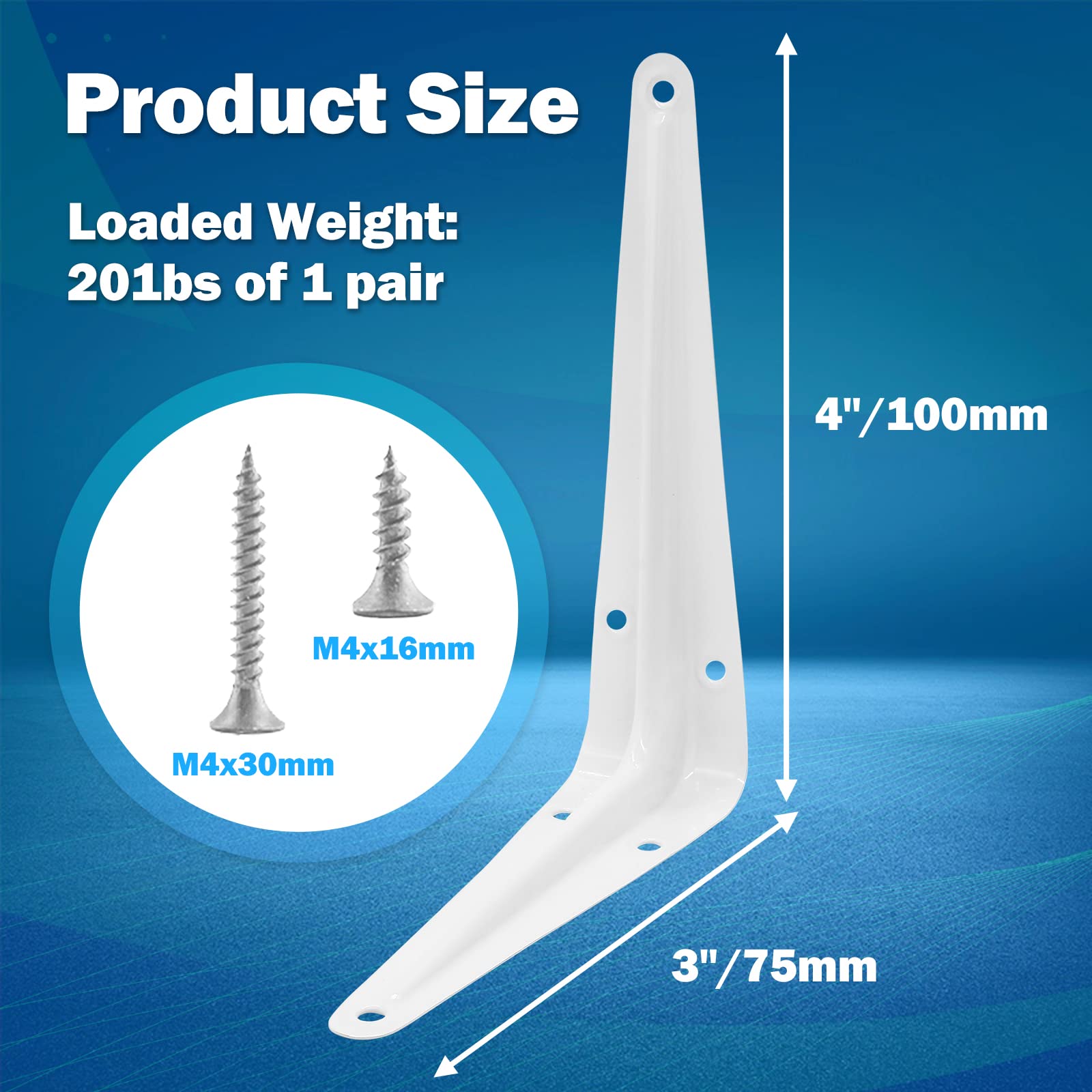 Snapklik.com : Suiwotin 12pcs 4 Inch Shelf Brackets, Heavy Duty L ...