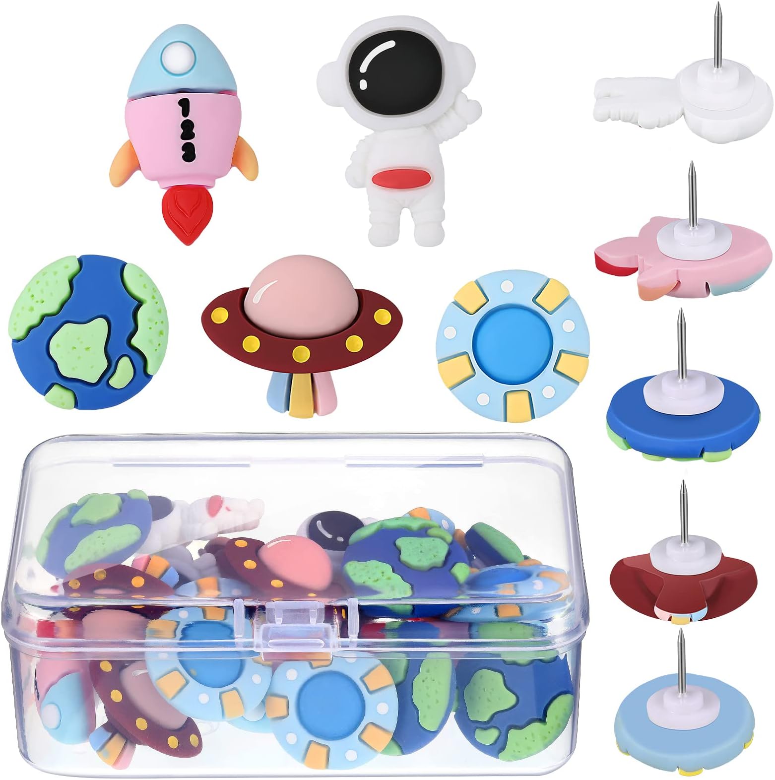 Amazon.com: 10Pcs Space Astronaut Push Pins Office Pins, Fun Spaceship ...