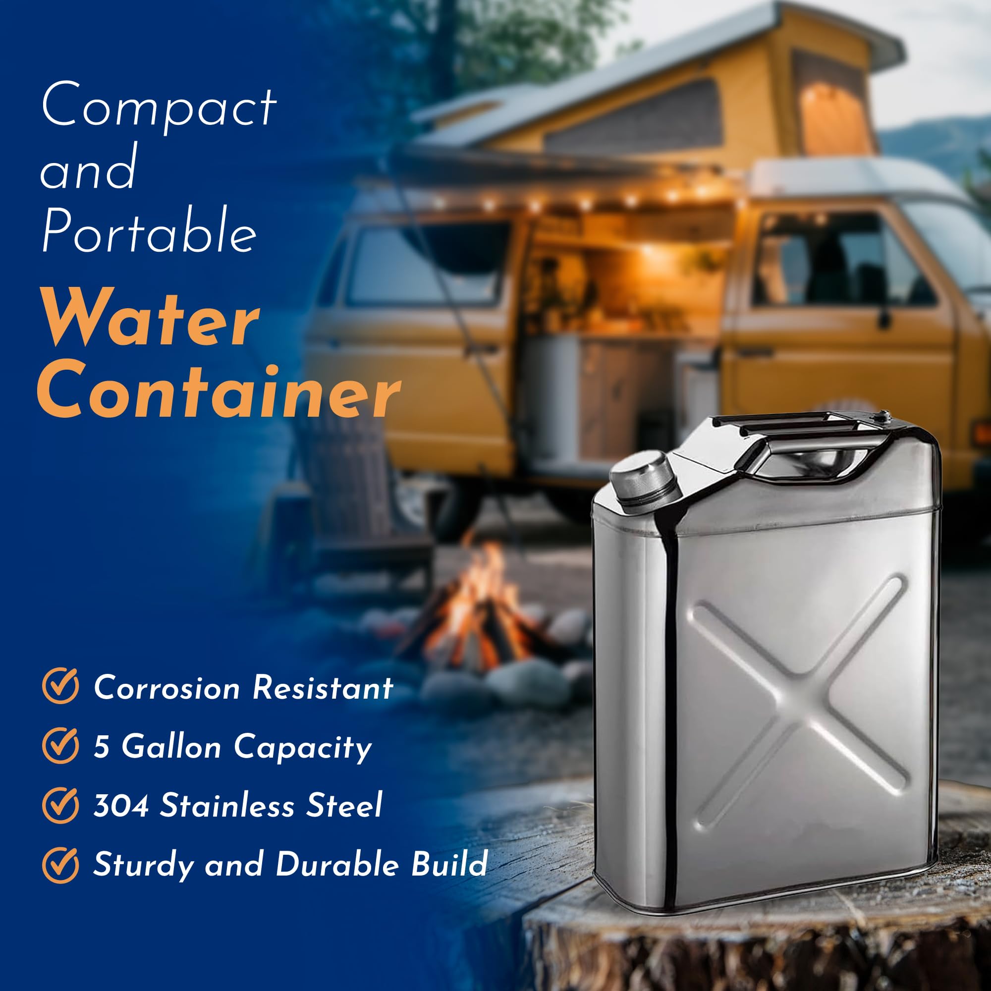 Snapklik.com : Stainless Steel Water Container For Camping - 5 Gallon ...