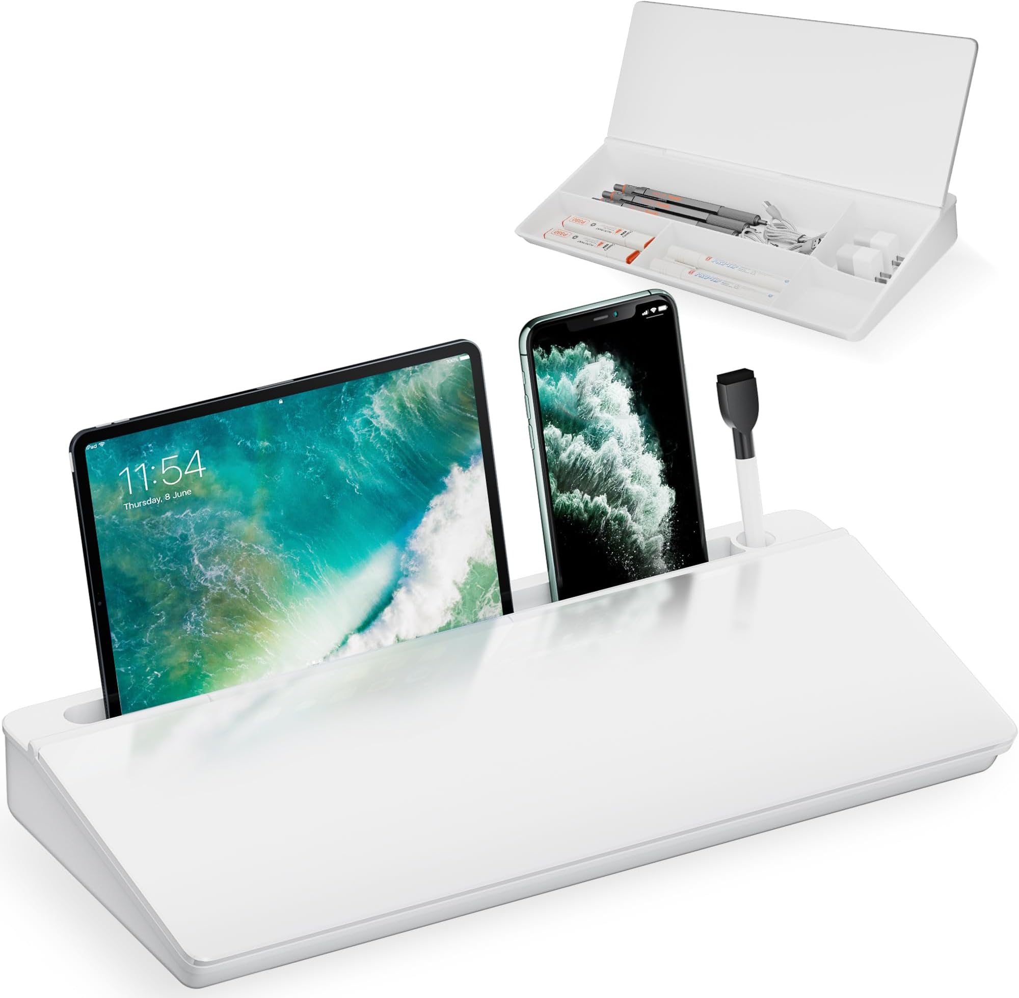 Amazon.com: Chalkola Glass Desktop Whiteboard with Storage - Dry Erase ...