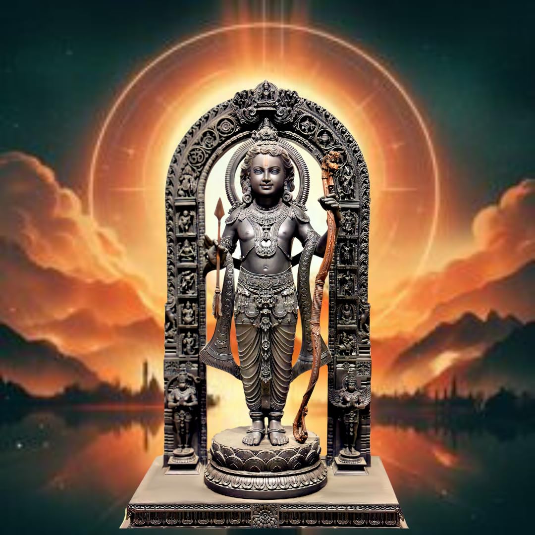 Buy Jai Shree Ram, Ayodhya Lord Ram Lalla Idol Premium Wood Statue for ...