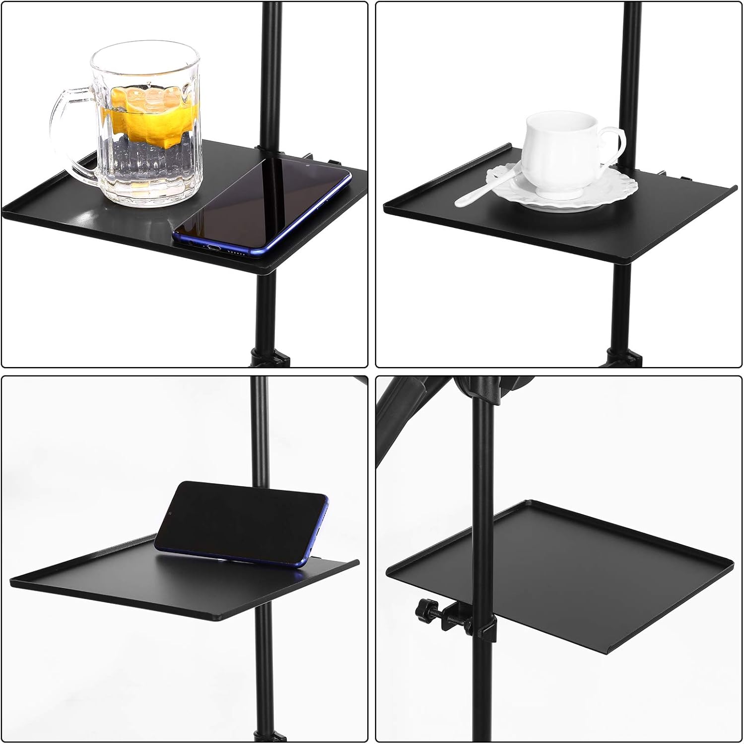 Buy Clamp-On Rack Tray Holder,Microphone Stand Shelf, 7.9x8.6inch Music ...