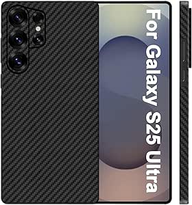 Amazon.com: kaisenkec Slim and Thin Carbon Fiber Case Compatible with Samsung Galaxy S25 Ultra ...