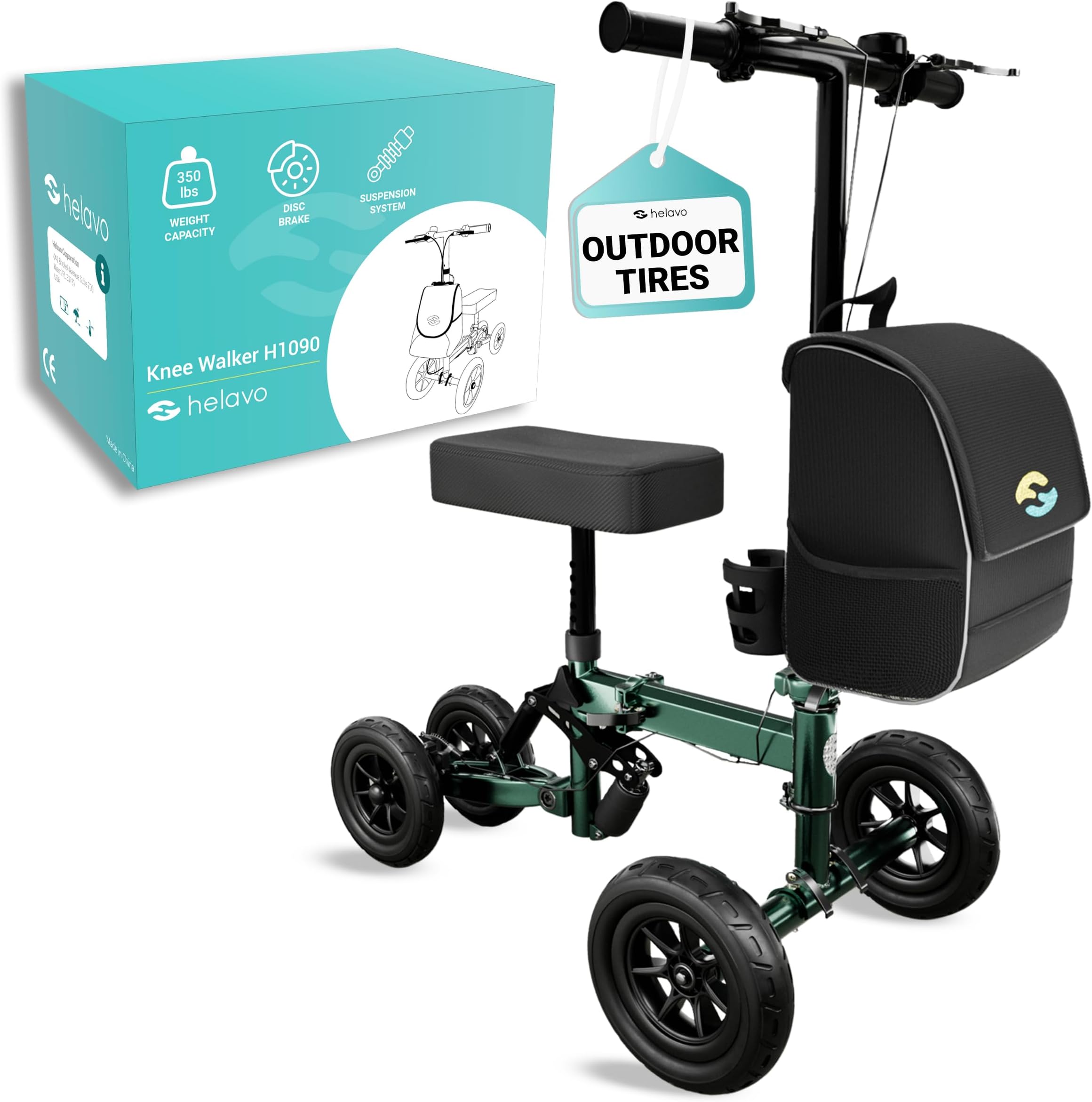 Amazon.com: Helavo Adjustable Knee Scooter for Adults with Suspension ...