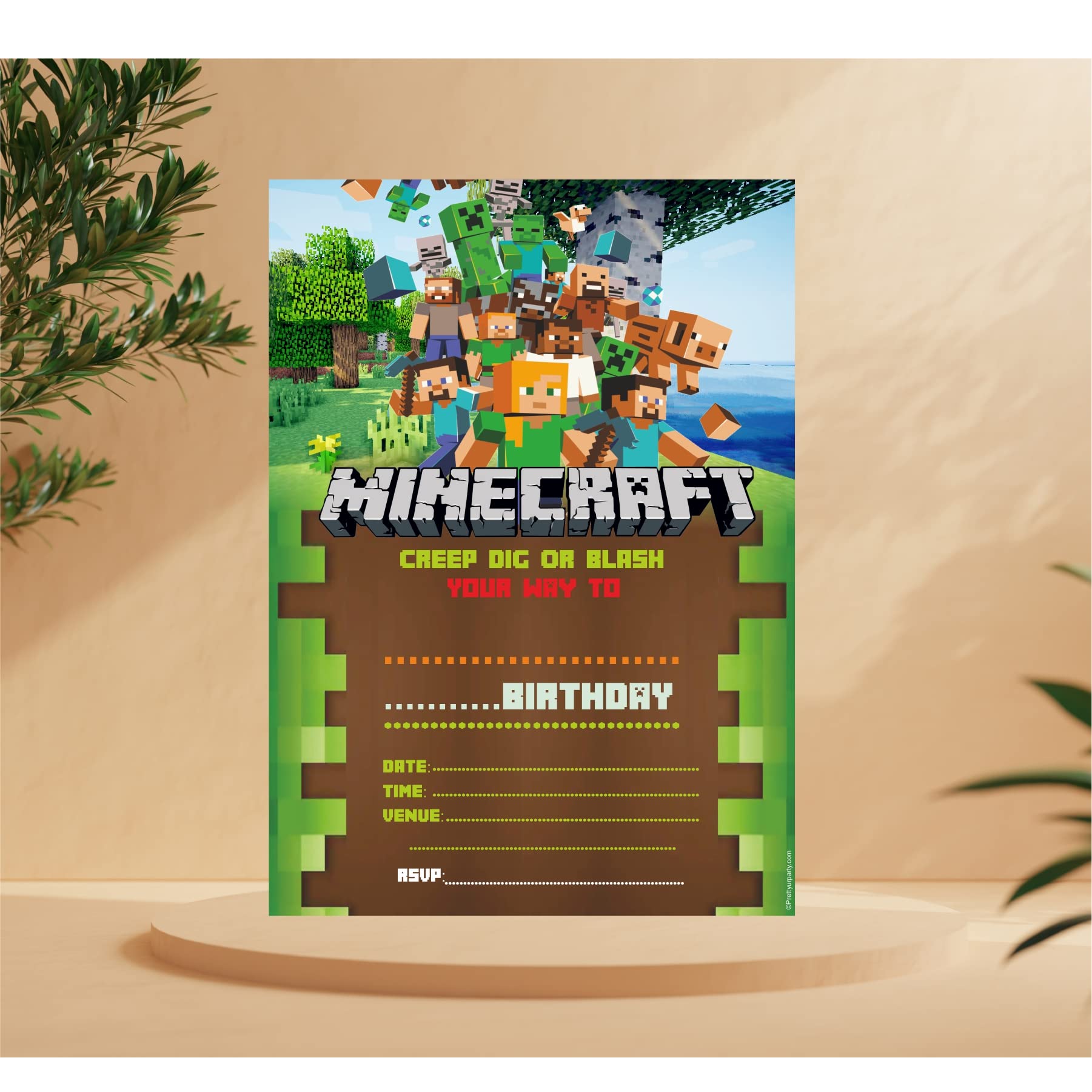Minecraft Birthday Invitations Blank Invitations For Minecraft Themed