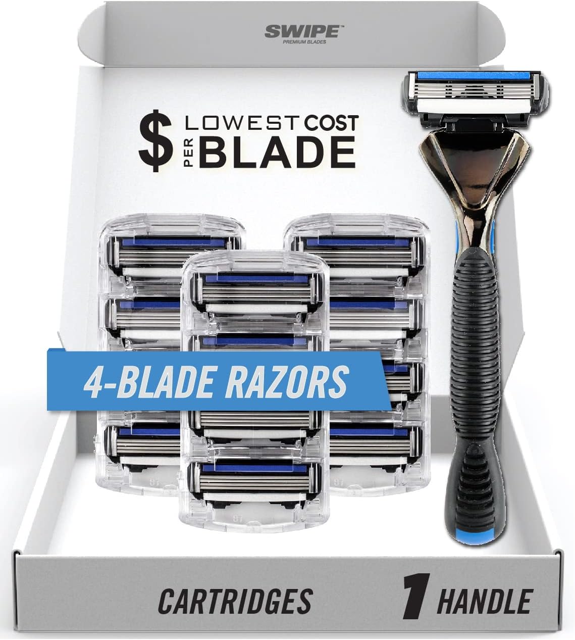 Amazon.com: [DISCONTINUED] SWIPE Premium Men's 4-Blade Razor Kit (Flex ...