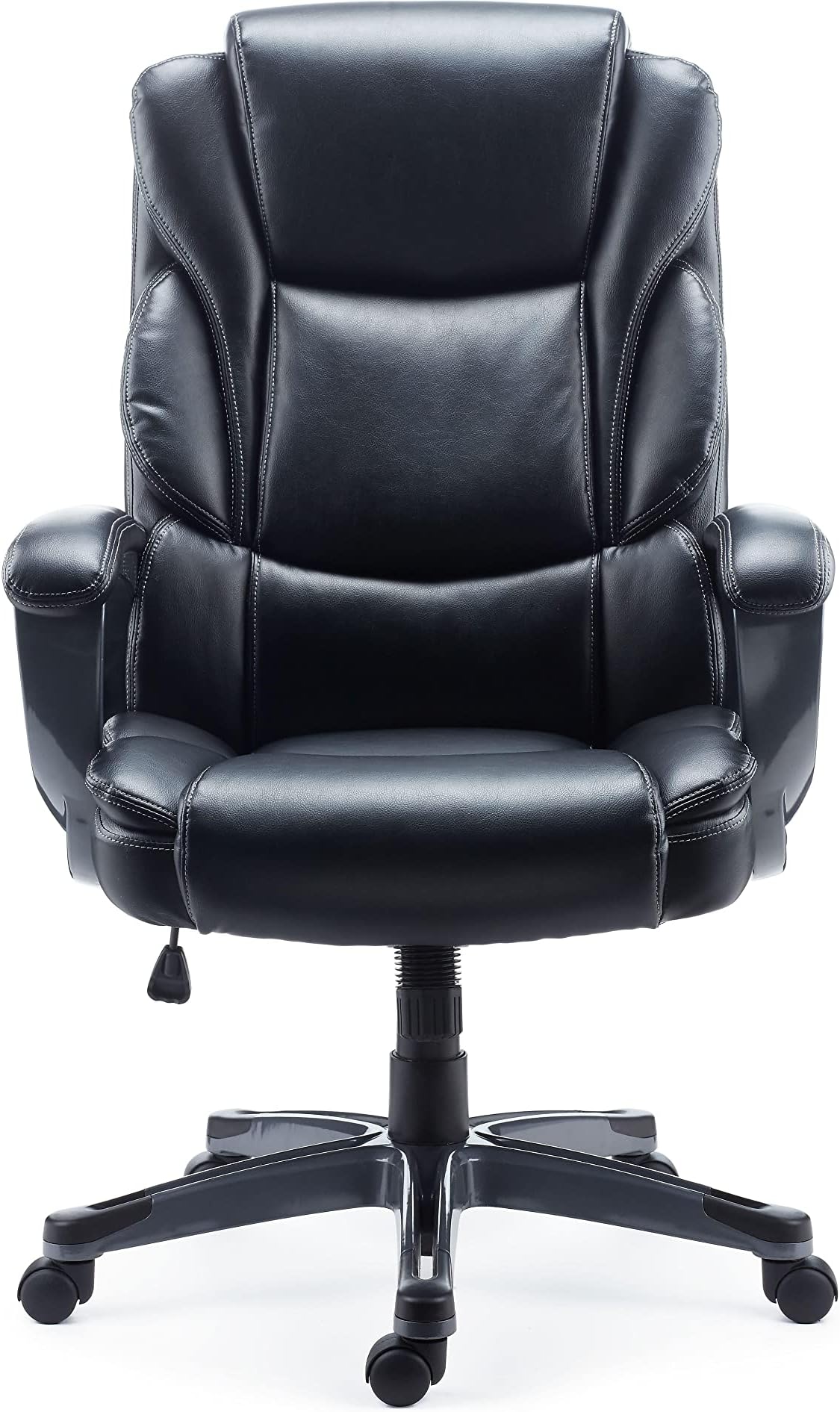 Amazon.com: Staples 937975 Baird Bonded Leather Managers Chair Black ...