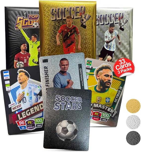 Amazon.com: Soccer Trading Cards 2025-26 | 3 Packs - 33 Collectible ...
