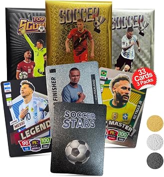Amazon.com: Soccer Trading Cards 2025-26 | 3 Packs - 33 Collectible ...