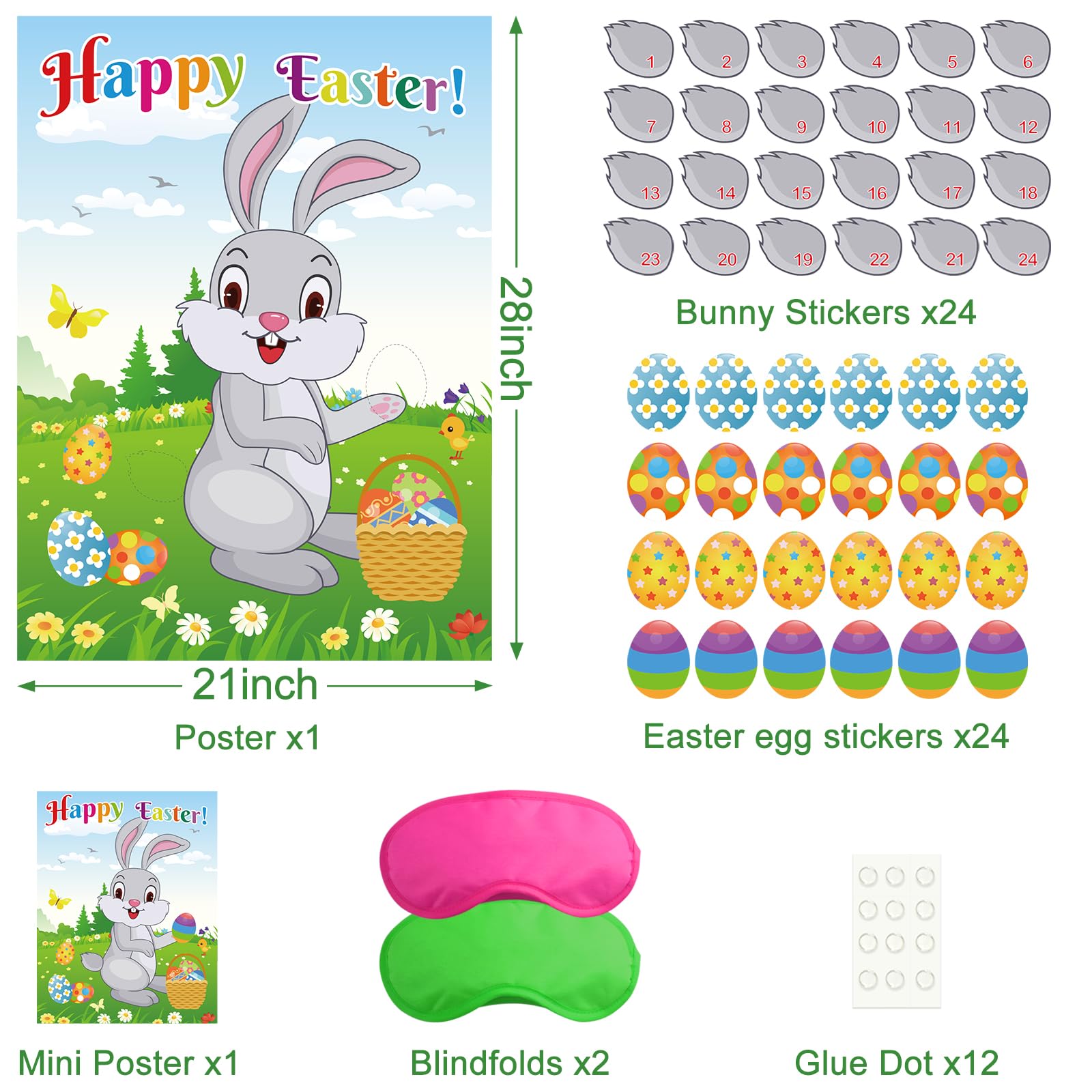 Snapklik.com : Easter Pin Game For Kids Pin The Tail On The Bunny Pin ...