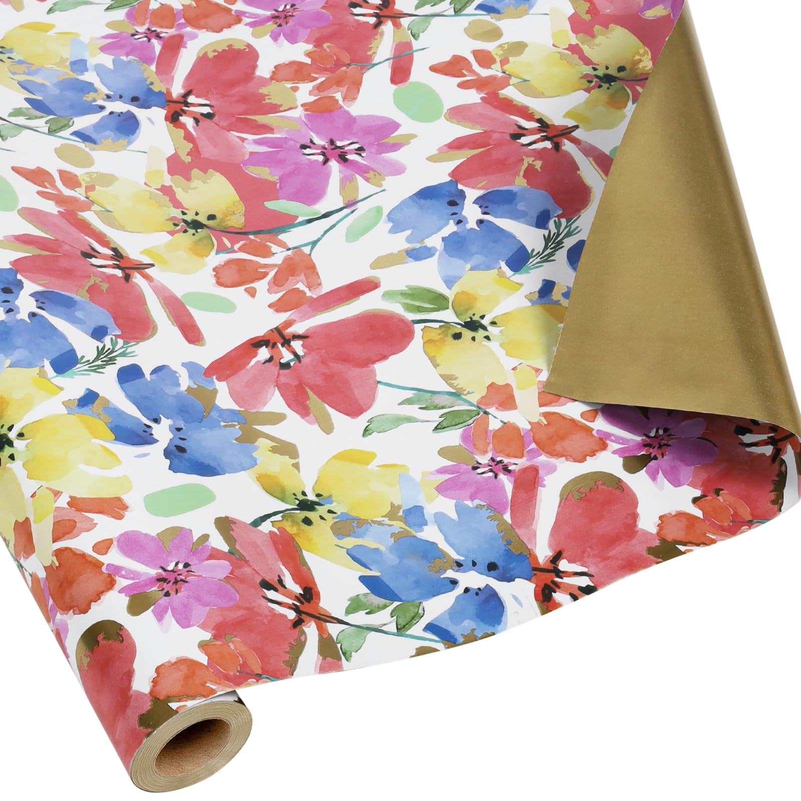 Amazon.com: BIOBROWN Reversible Floral Wrapping Paper Roll - 17 Inches ...