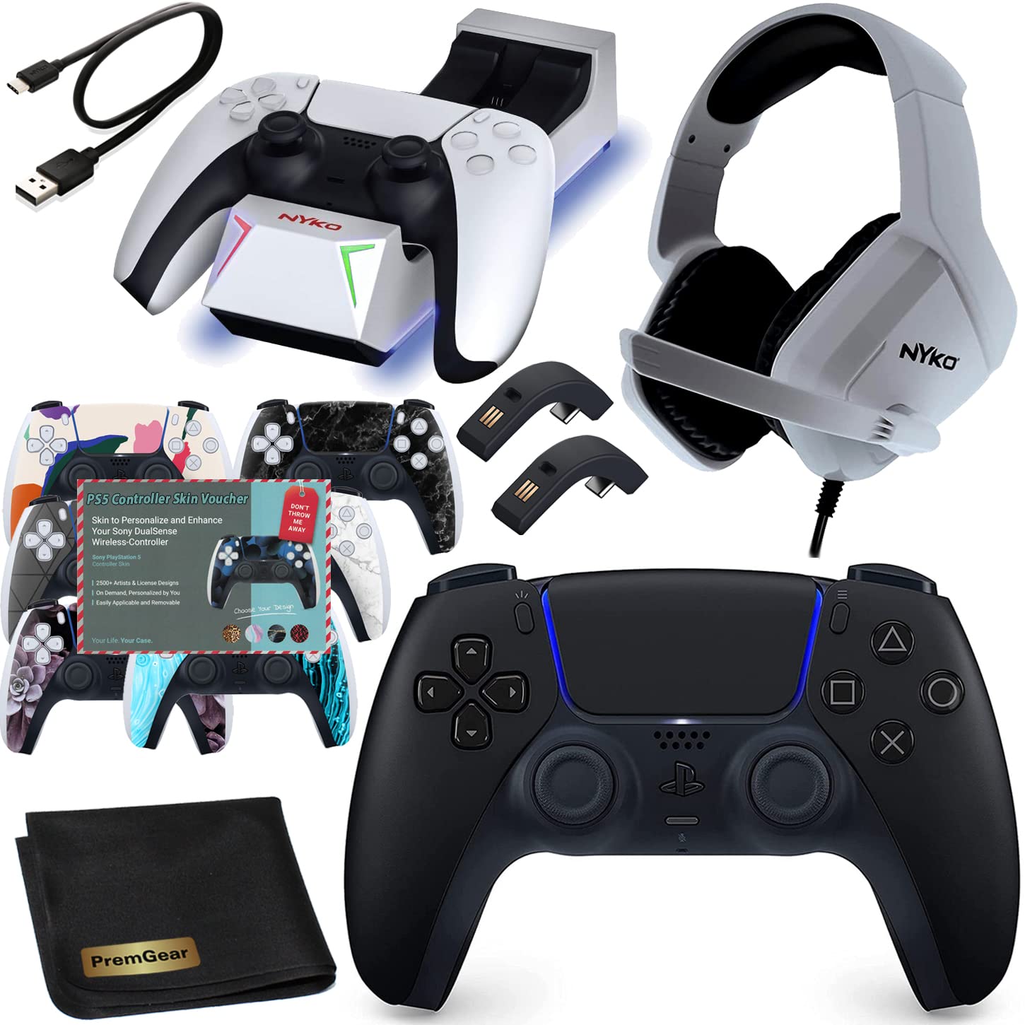 Amazon.com: Midnight Black Sony DualSense Wireless PS5 Controller for ...