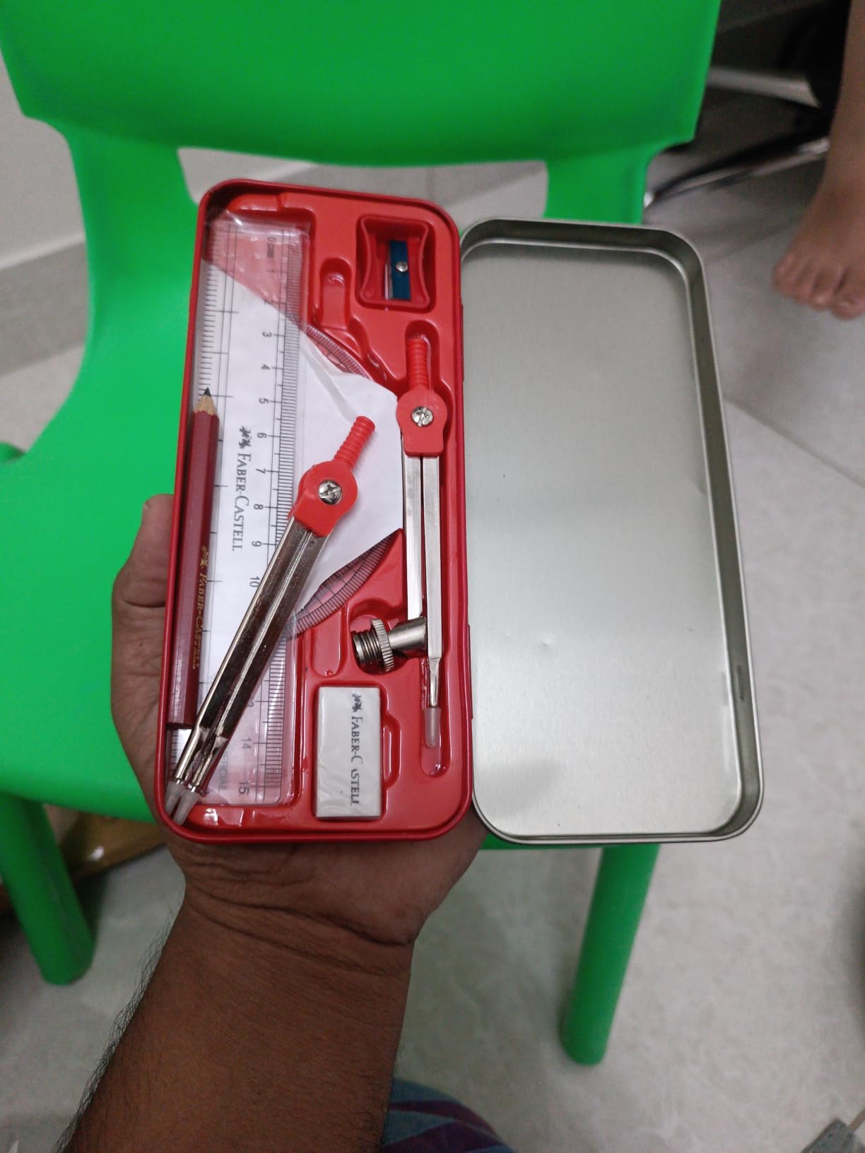 Faber-Castell Geometry Box for Students | Compass Box with Scale ...