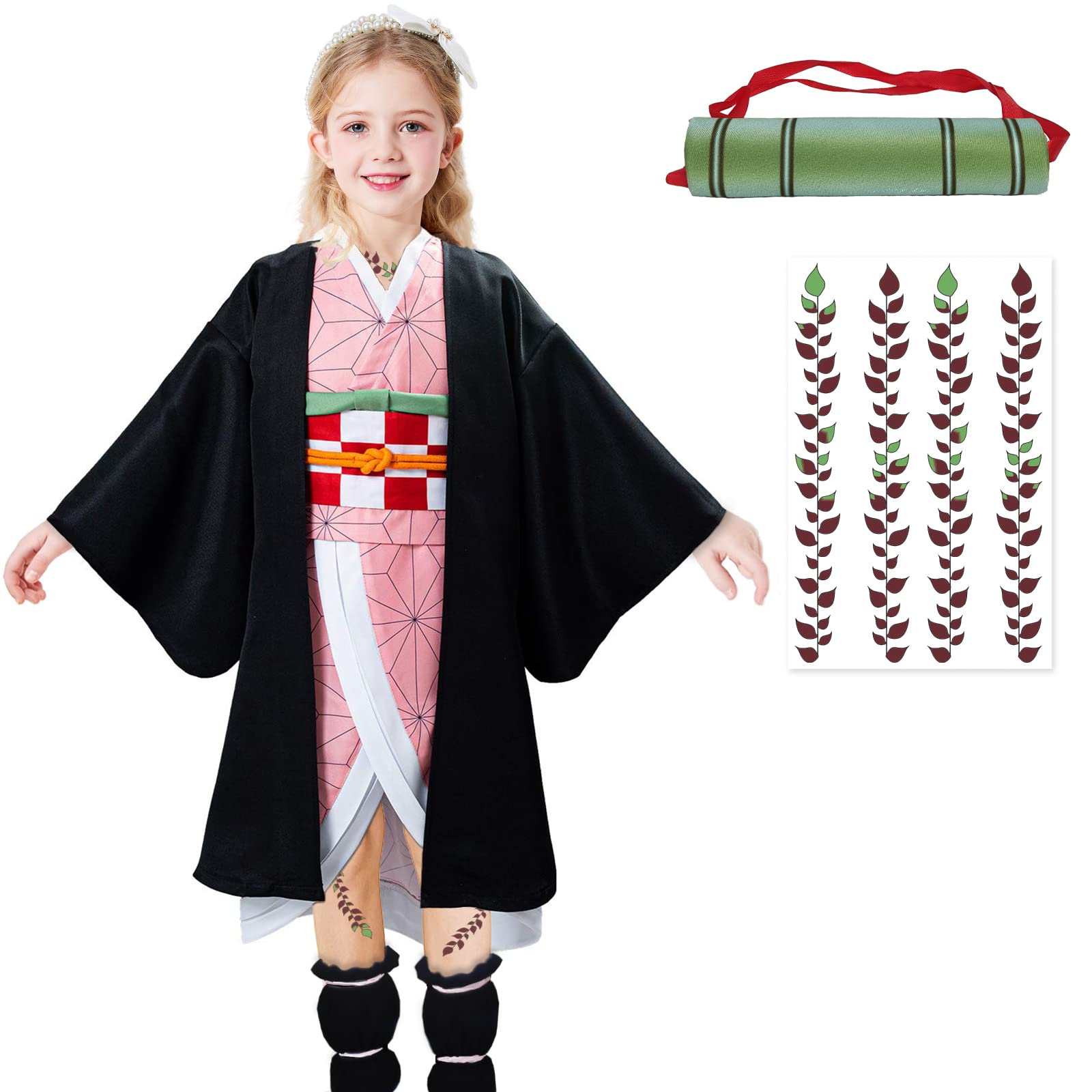 Goodern Anime Kamado Nezuko Cosplay Costume Kimono For Kids Girls ...