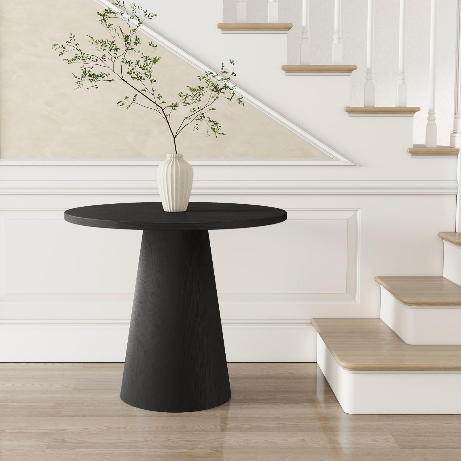 Amazon.com - Round Dining Table Wood for 2-4, Modern Farmhouse Kitchen ...