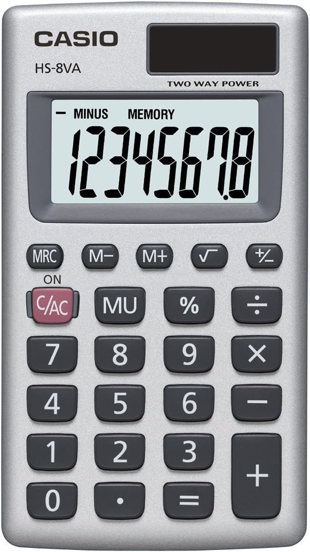 Amazon.com : Casio SL-310SV, Sloar Powered Standard Function Calculator ...