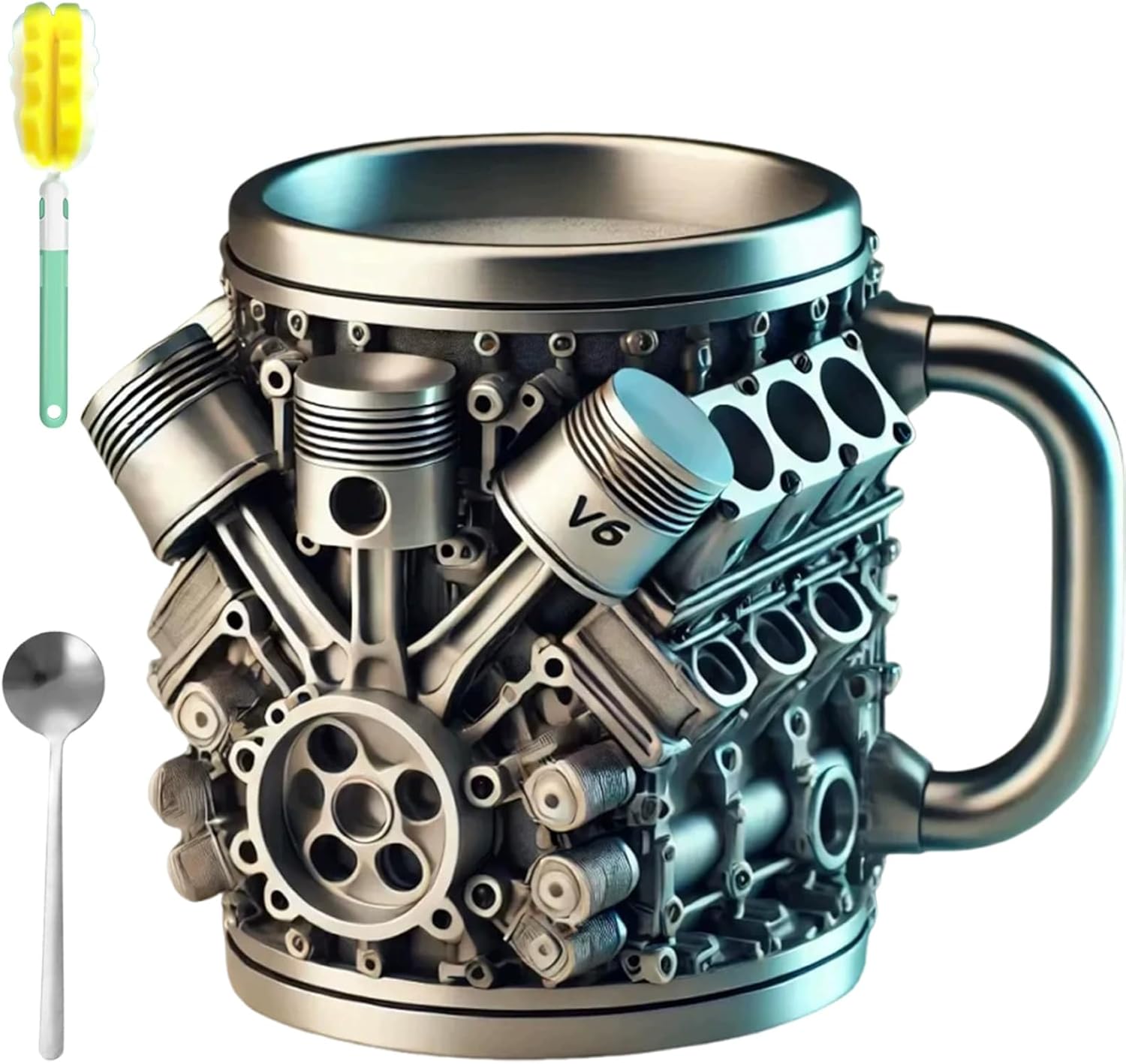 Amazon.com | V8 & V6 Engines Design Stainless Steel Cup，15oz Stylish ...