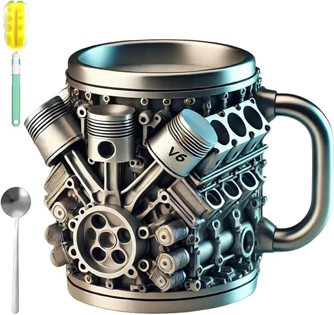 Amazon.com | V8 & V6 Engines Design Stainless Steel Cup，15oz Stylish ...