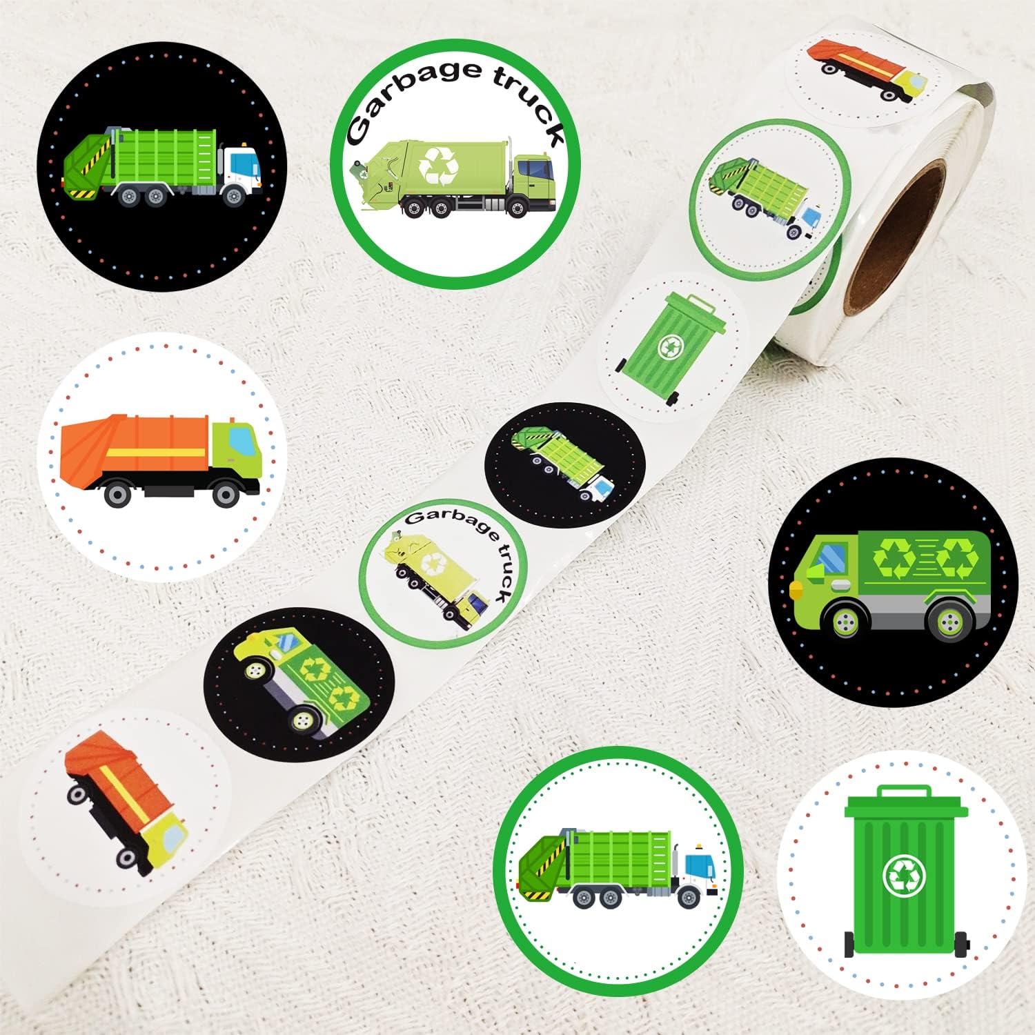 Amazon.com: 100 Pack Garbage Truck Stickers, Garbage Truck Party Favors ...